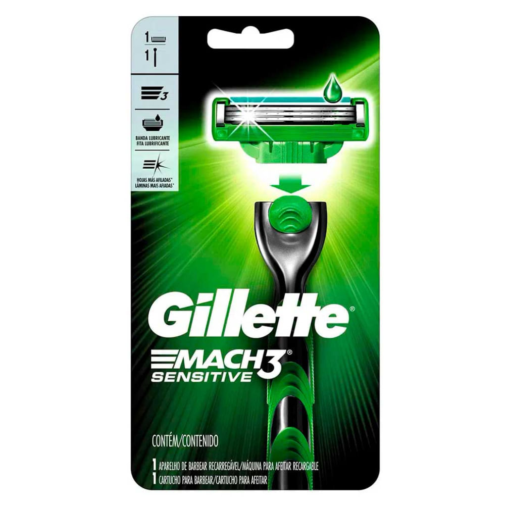 Aparelho De Barbear Gillette Mach3 Sensitive 1 Unidade - PromoFarma
