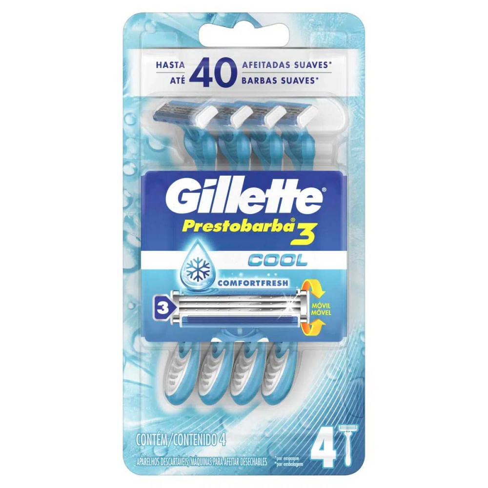 Aparelho De Barbear Gillette Prestobarba 3 Ice 4 Unidades - PromoFarma