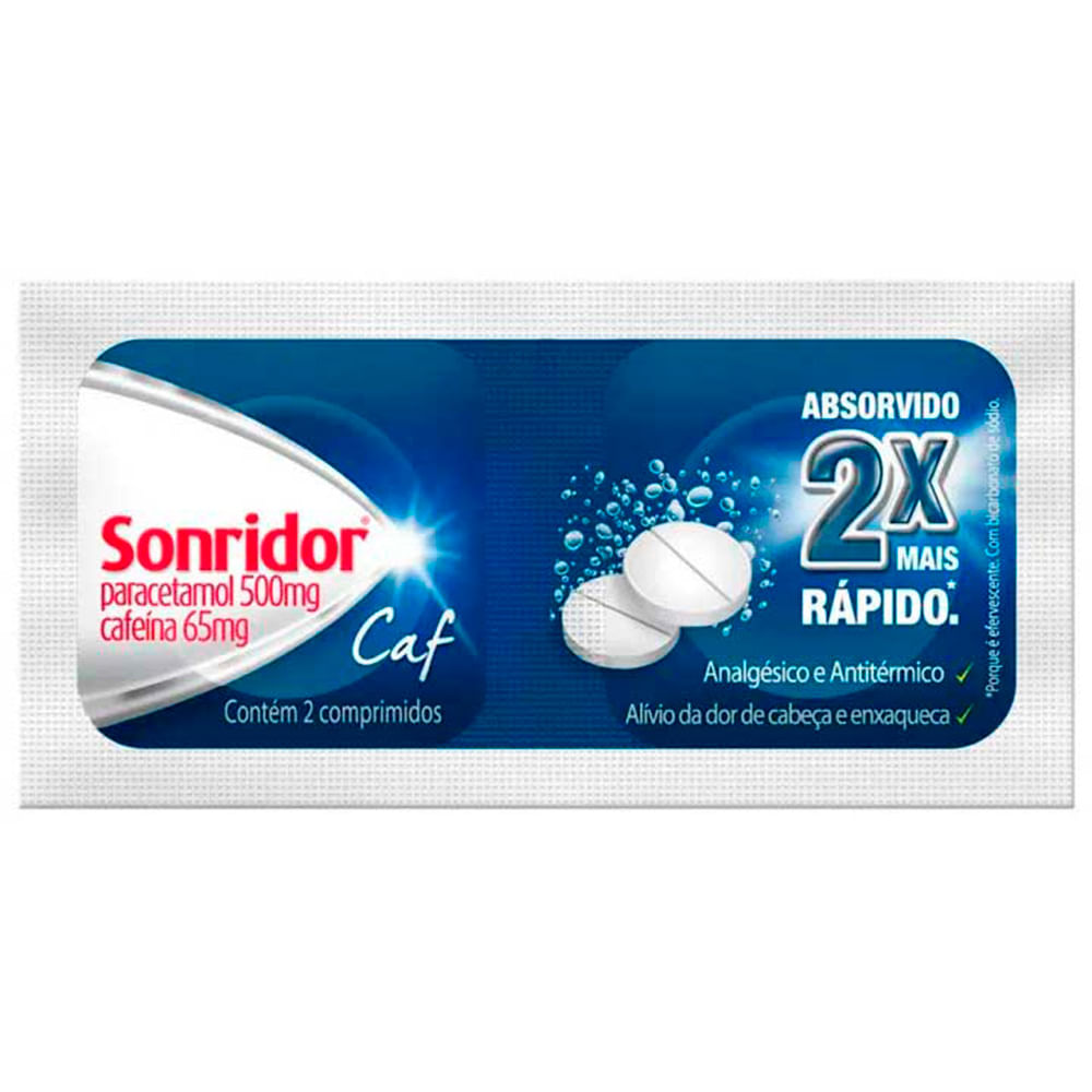 Sonridor Caf 500mg/65mg 2 Comprimidos Efervescentes - Promofarma