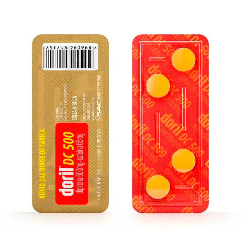 Doril Dc 500mg/65mg 4 Comprimidos - Promofarma