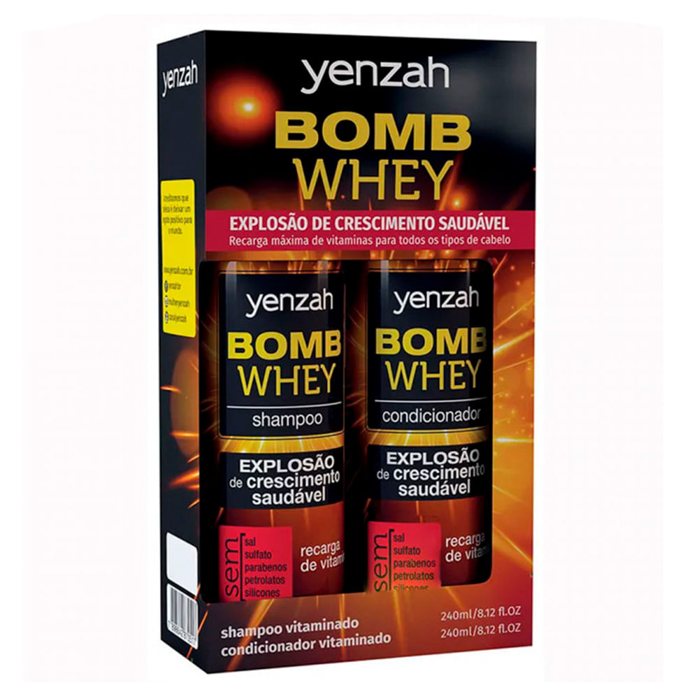 Kit Yenzah Bomb Whey Shampoo 240ml + Condicionador 240ml - Promofarma