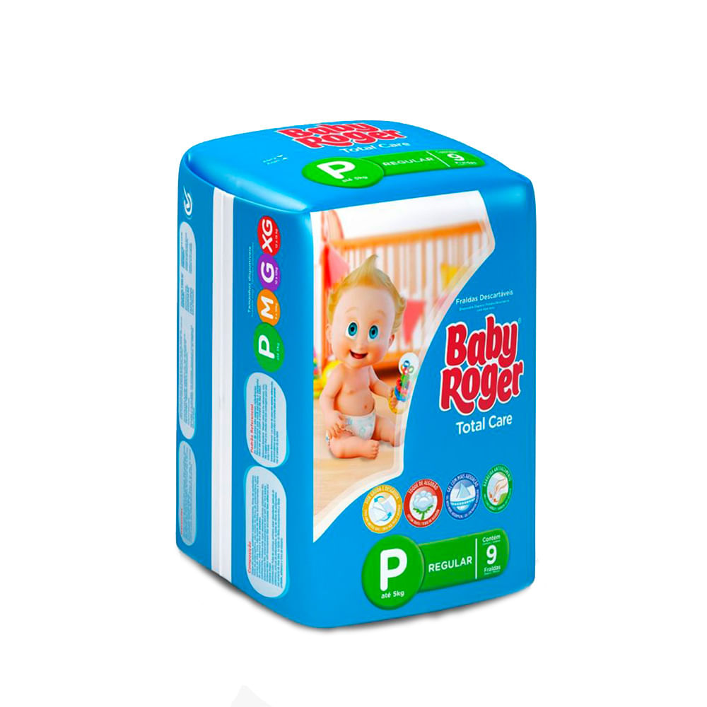 Fralda Baby Roger Clássica P 9 Unidades - PromoFarma