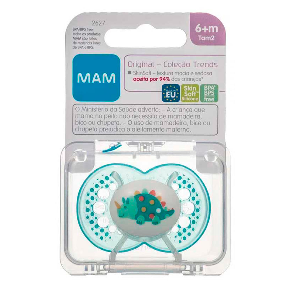Chupeta Mam Trends Azul 6+ Meses 1 Unidade - PromoFarma