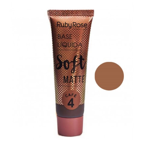 Base Líquida Ruby Rose Soft Matte N 04 Café 29ml - PromoFarma
