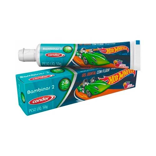 Gel Dental Infantil Condor Bambinos 2 Hot Wheels 50g - PromoFarma