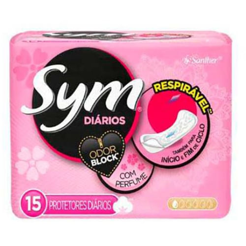 Absorvente Sym Odor Block Sem Perfume 15 Unidades - Promofarma