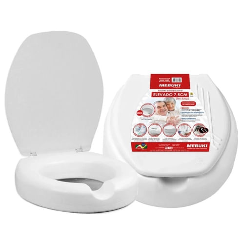 Assento Sanitário Elevado Mebuki 7,5cm 1 Unidade - PromoFarma