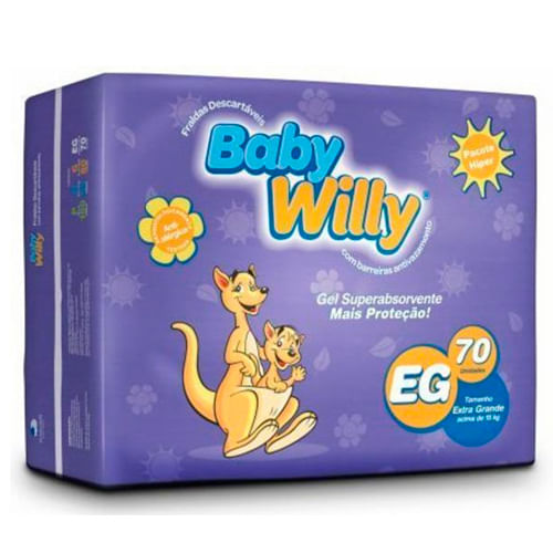 Fralda Baby Willy Eg 70 Unidades - PromoFarma