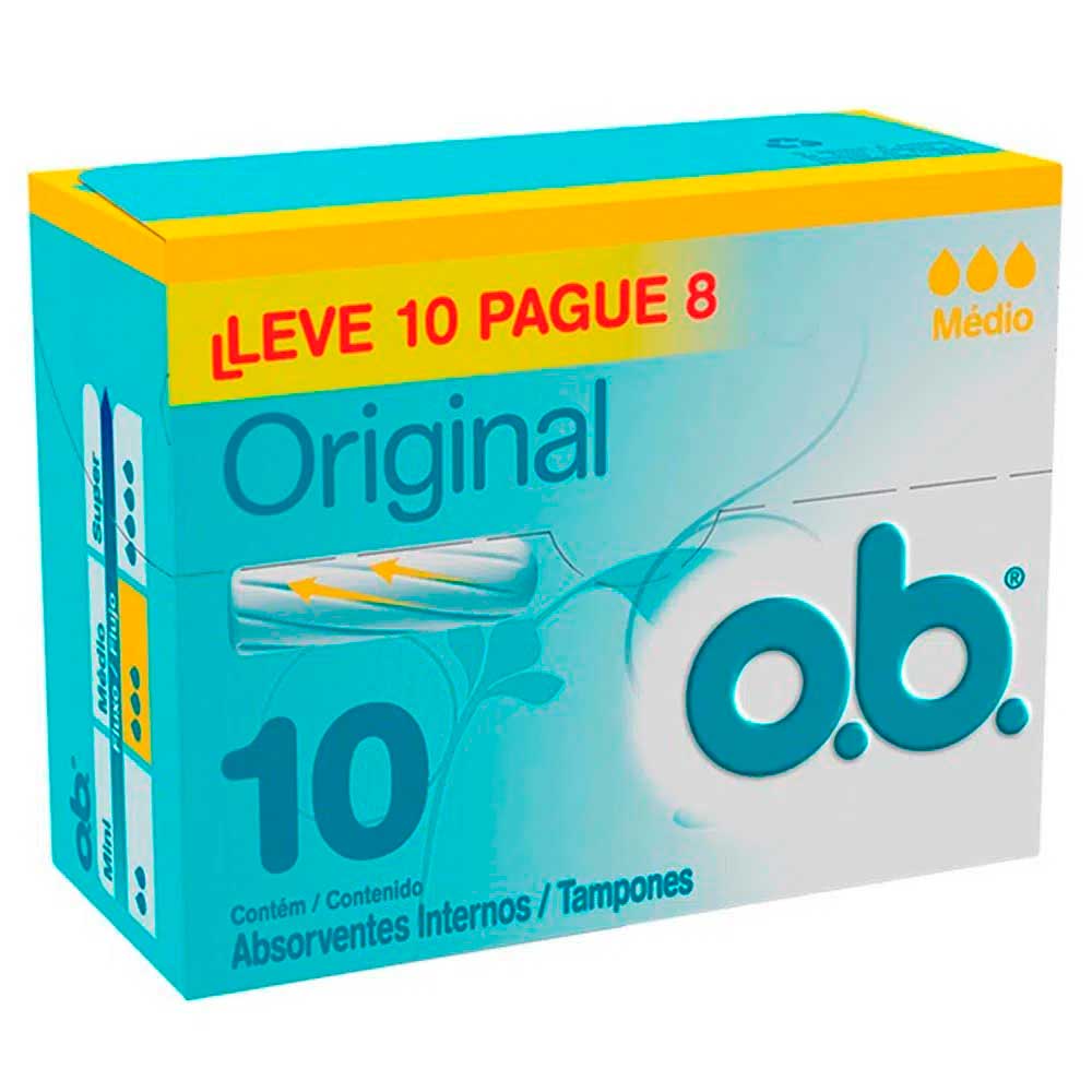 Absorvente Interno Ob Original Médio 10 Unidades - PromoFarma