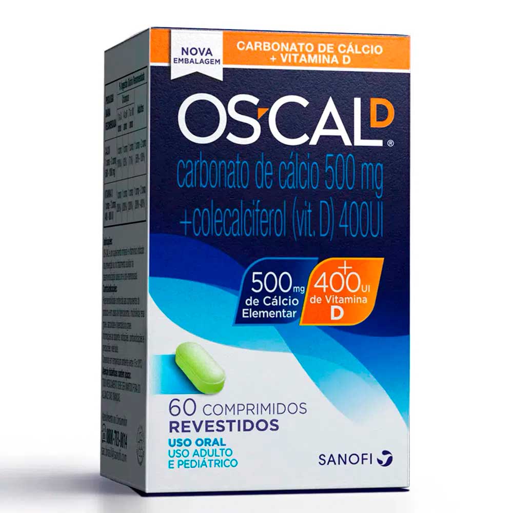 Os-cal D 500mg/400ui 60 Comprimidos Revestidos - PromoFarma