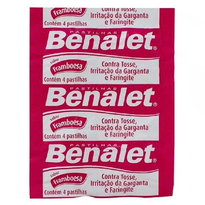 Benalet Framboesa 5mg/50mg/10mg 4 Pastilhas - Promofarma Benalet Framboesa 5mg/50mg/10mg 4 Pastilhas - Promofarma
