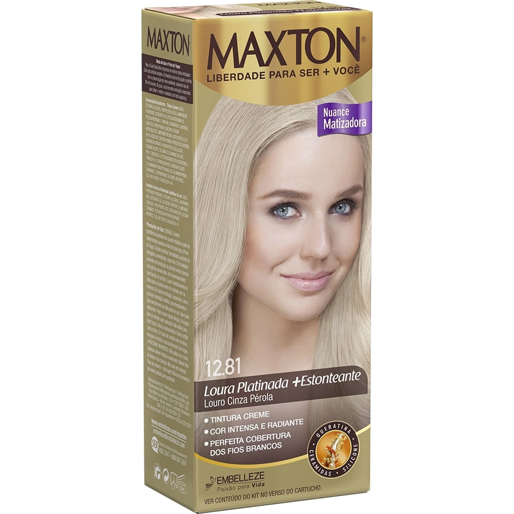 Tintura Maxton N 12.81 Louro Cinza Pérola 1 Kit - PromoFarma
