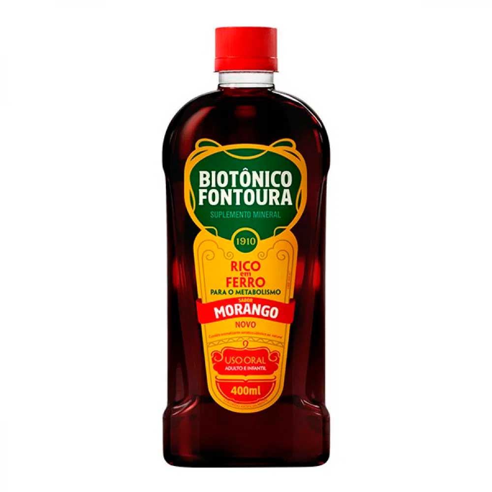 Biotônico Fontoura Morango 400ml - PromoFarma
