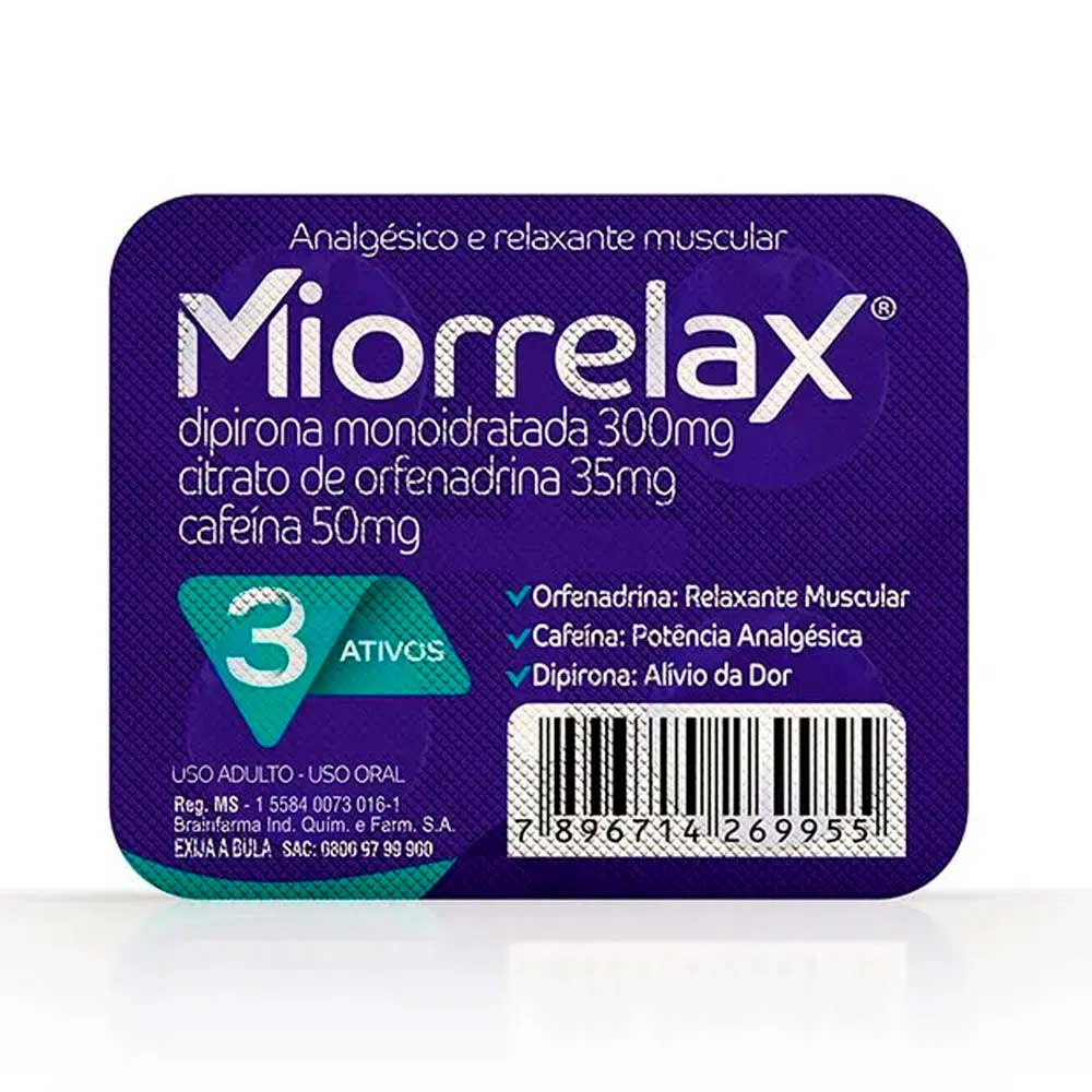 Miorrelax 300mg/50mg/35mg 4 Comprimidos - PromoFarma