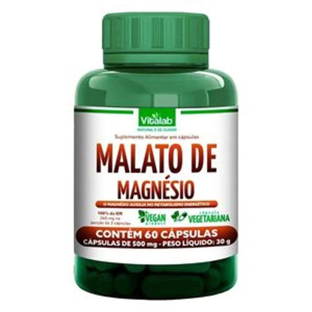 Malato De Magnésio 500mg 60 Cápsulas - PromoFarma