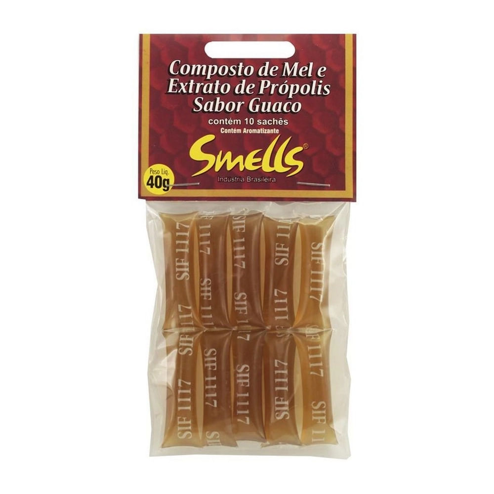 Composto De Mel E Extrato De Própolis Smells Guaco 10 Sachês De 4g ...
