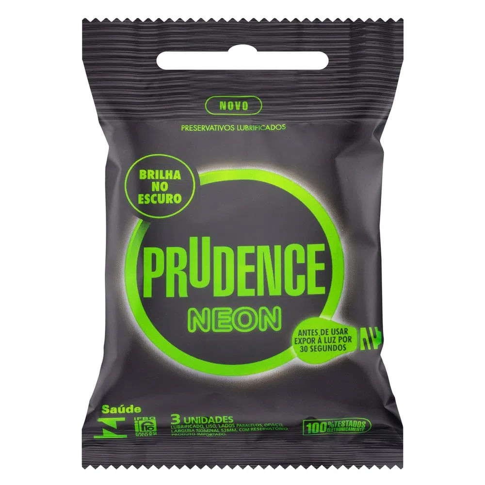 Preservativo Prudence Neon 3 Unidades - PromoFarma