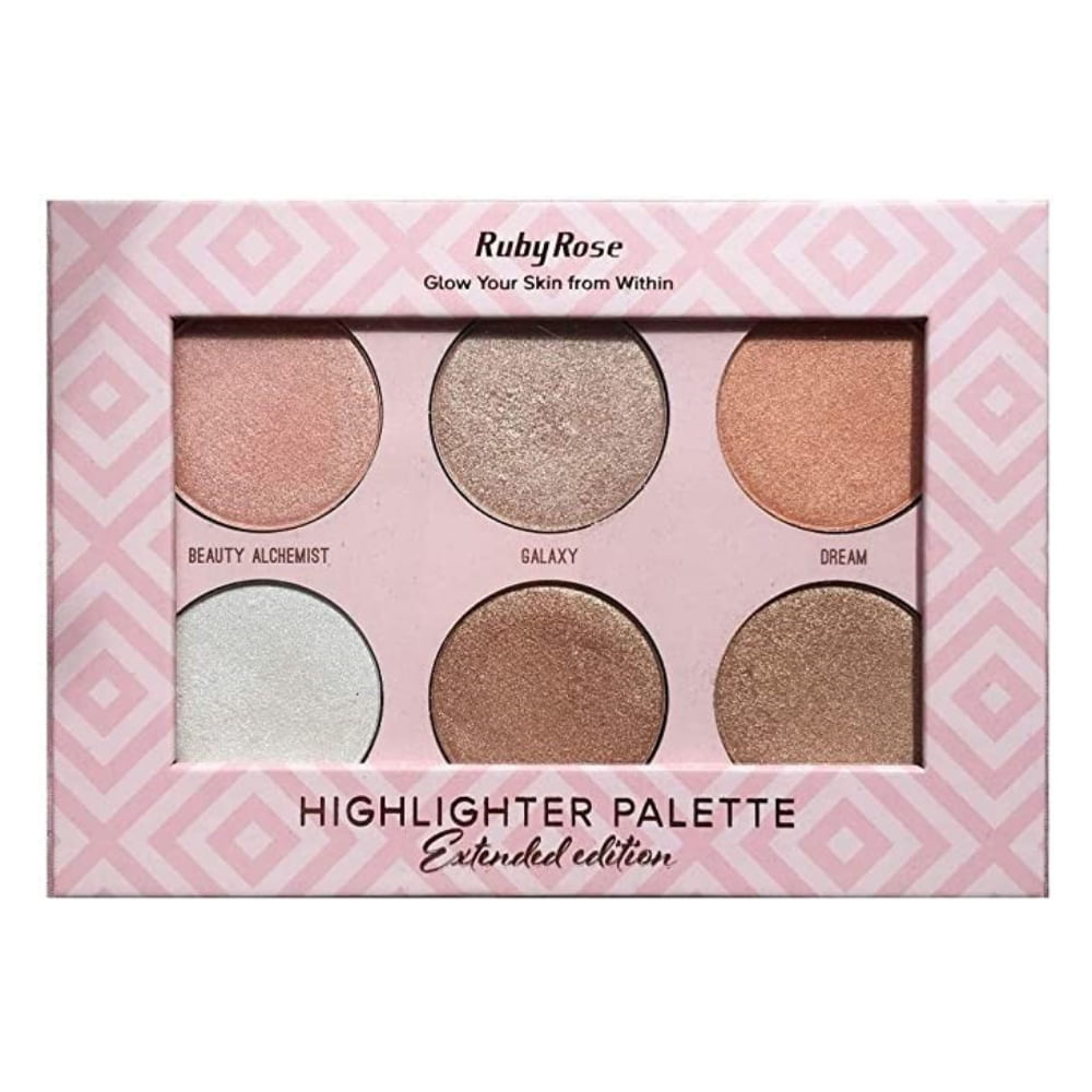 Paleta De Maquiagem Ruby Rose Iluminadora Highlighter Extended Edition ...