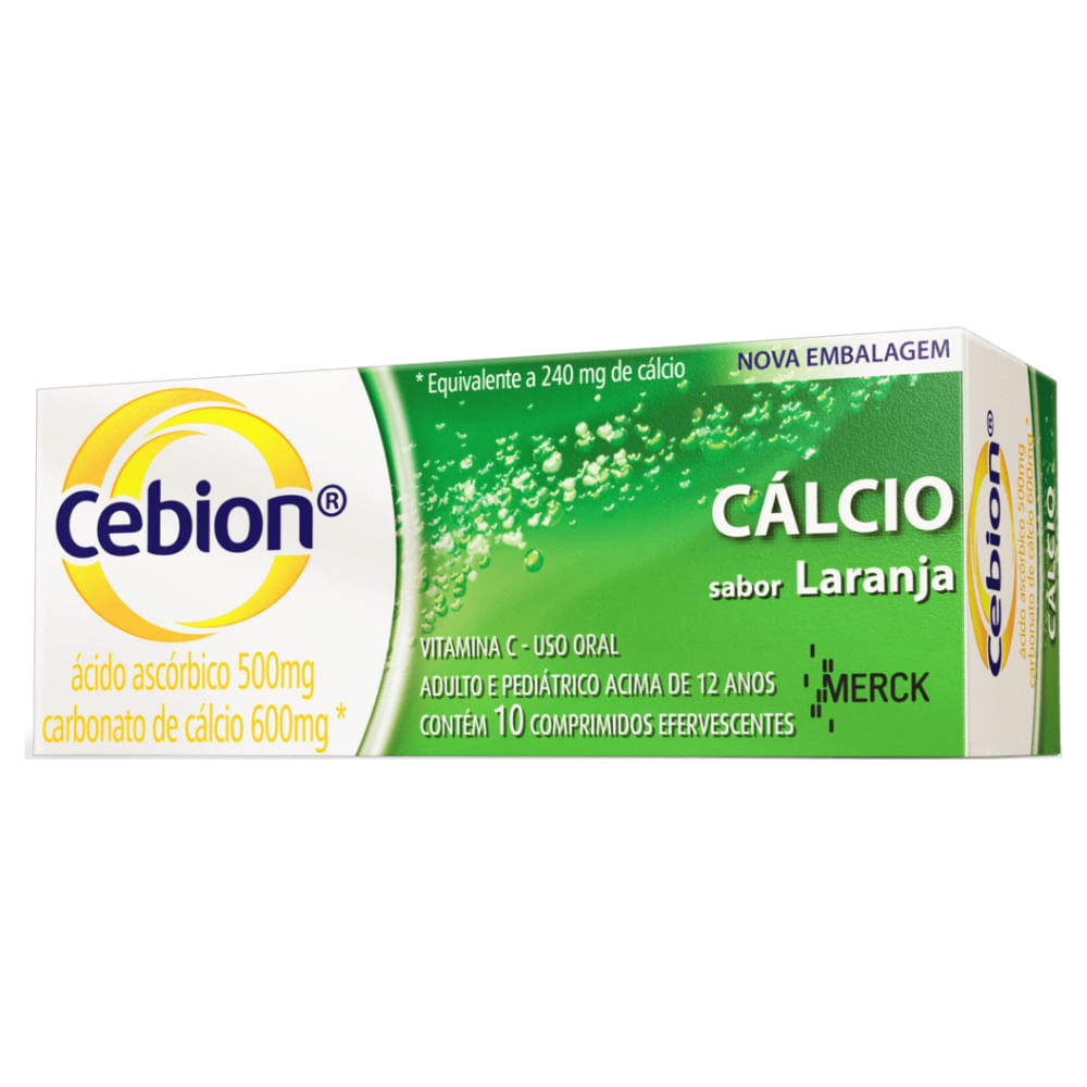 Cebion Cálcio 500mg/600mg 10 Comprimidos Efervescentes - PromoFarma