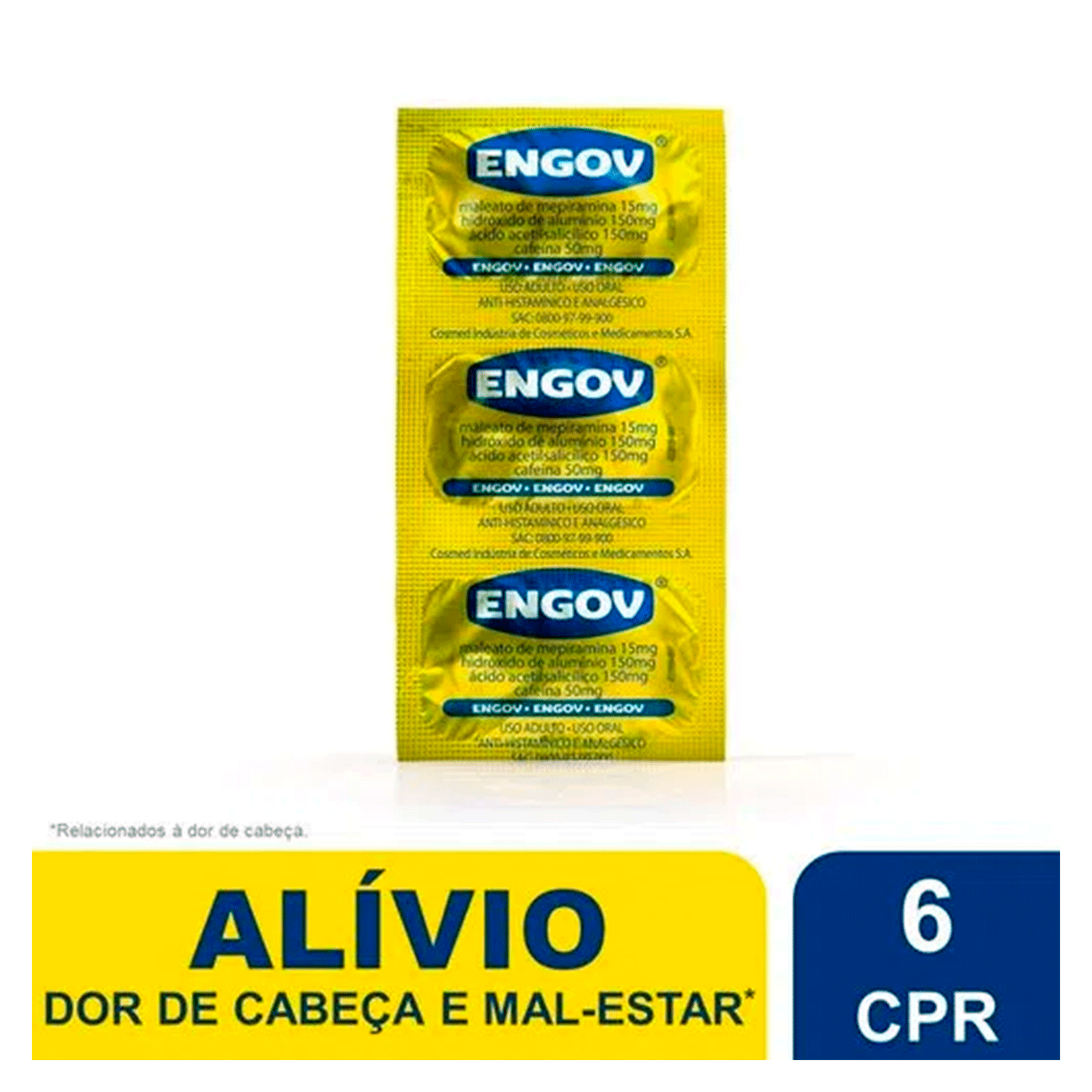 Engov 15mg/150mg/150mg/50mg 6 Comprimidos - PromoFarma