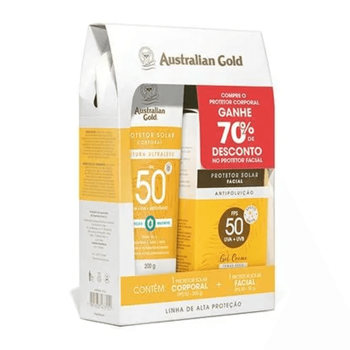 Kit Australian Gold Alta Proteção Fps50 Protetor Solar Corporal ...