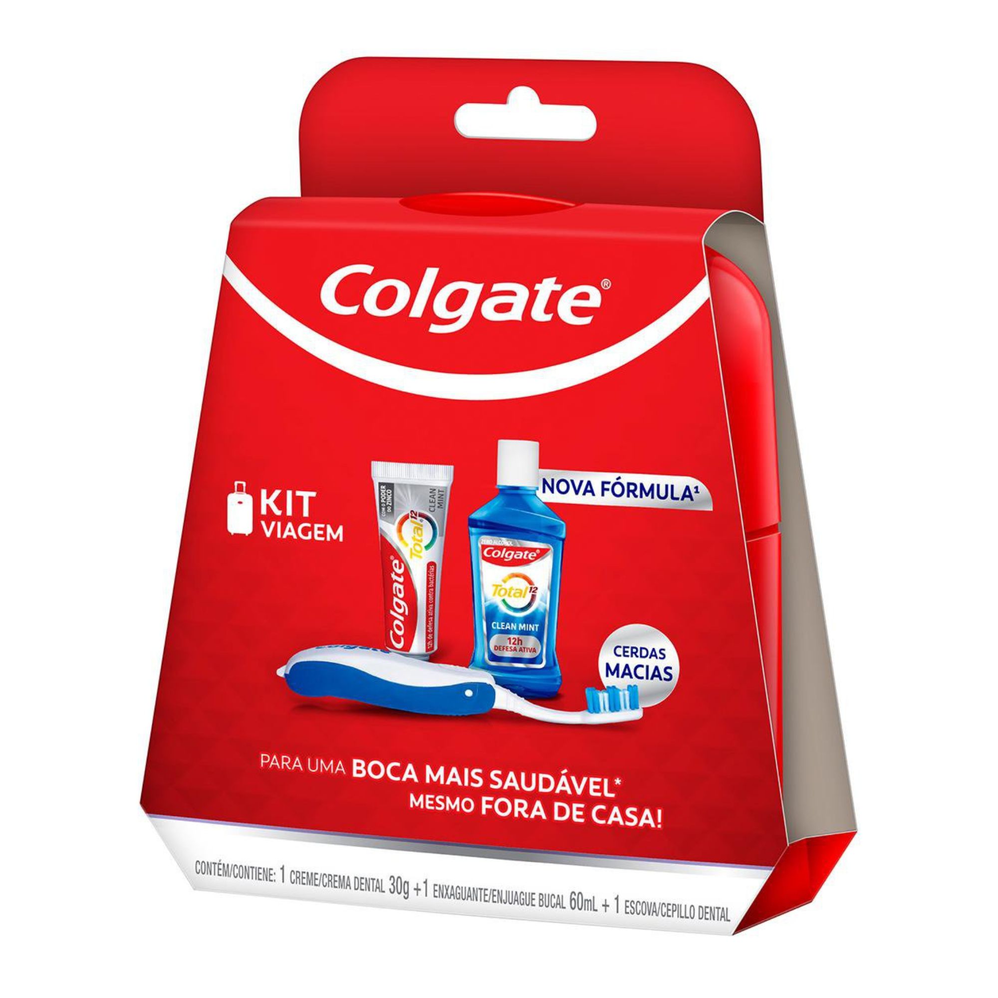 Kit Viagem Colgate Creme Dental 30g + Enxaguante 60ml + 1 Escova Dental ...