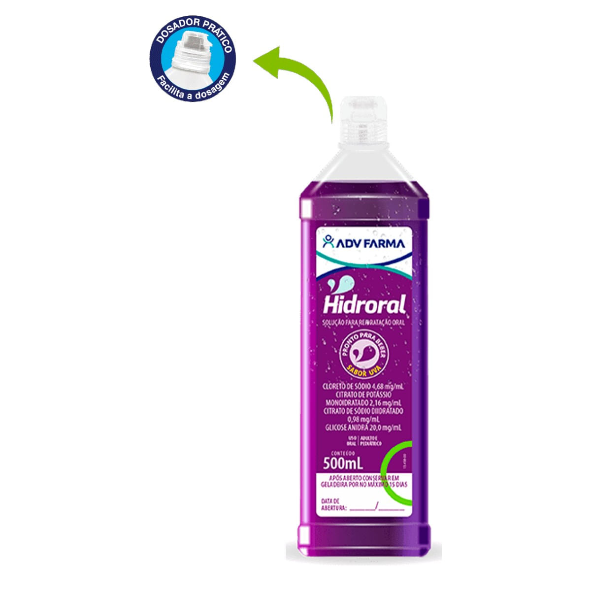 Hidroral Solução Oral Sabor Uva 500ml - PromoFarma