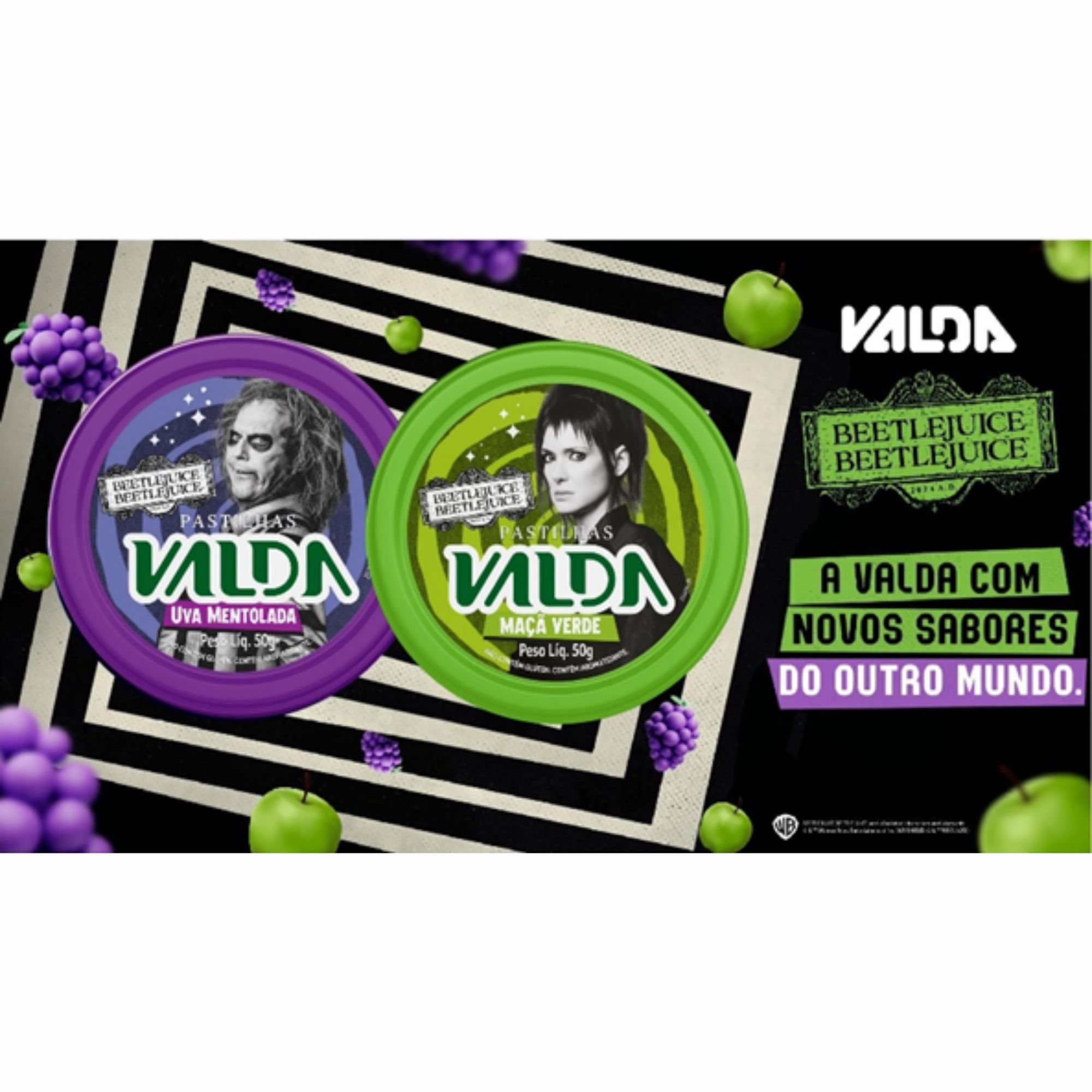 Pastilhas Valda Lata Beetlejuice Uva Mentolada 50g - Promofarma