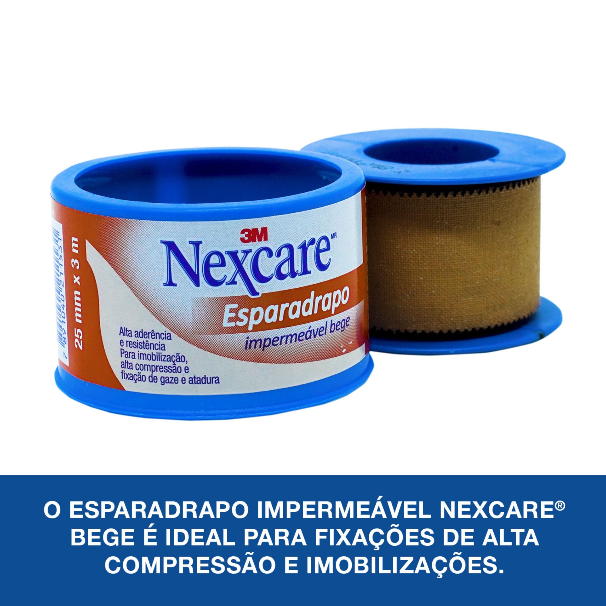 Esparadrapo Impermeável Nexcare Bege 25mmx3m - PromoFarma