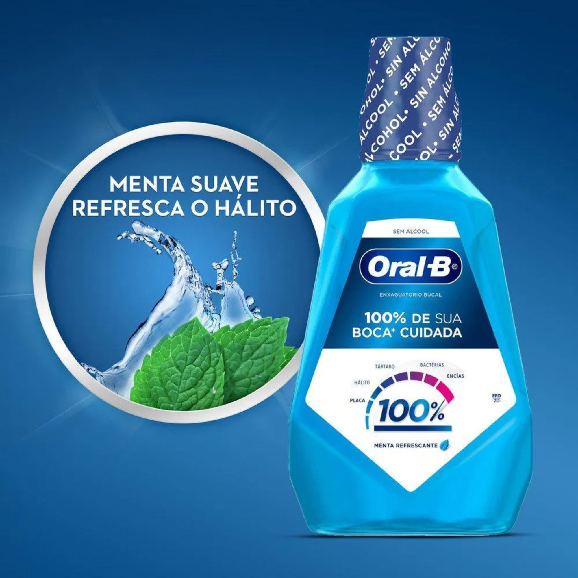 Enxaguante Bucal Oral-b Sem Álcool 100% De Sua Boca Cuidada 1l - PromoFarma