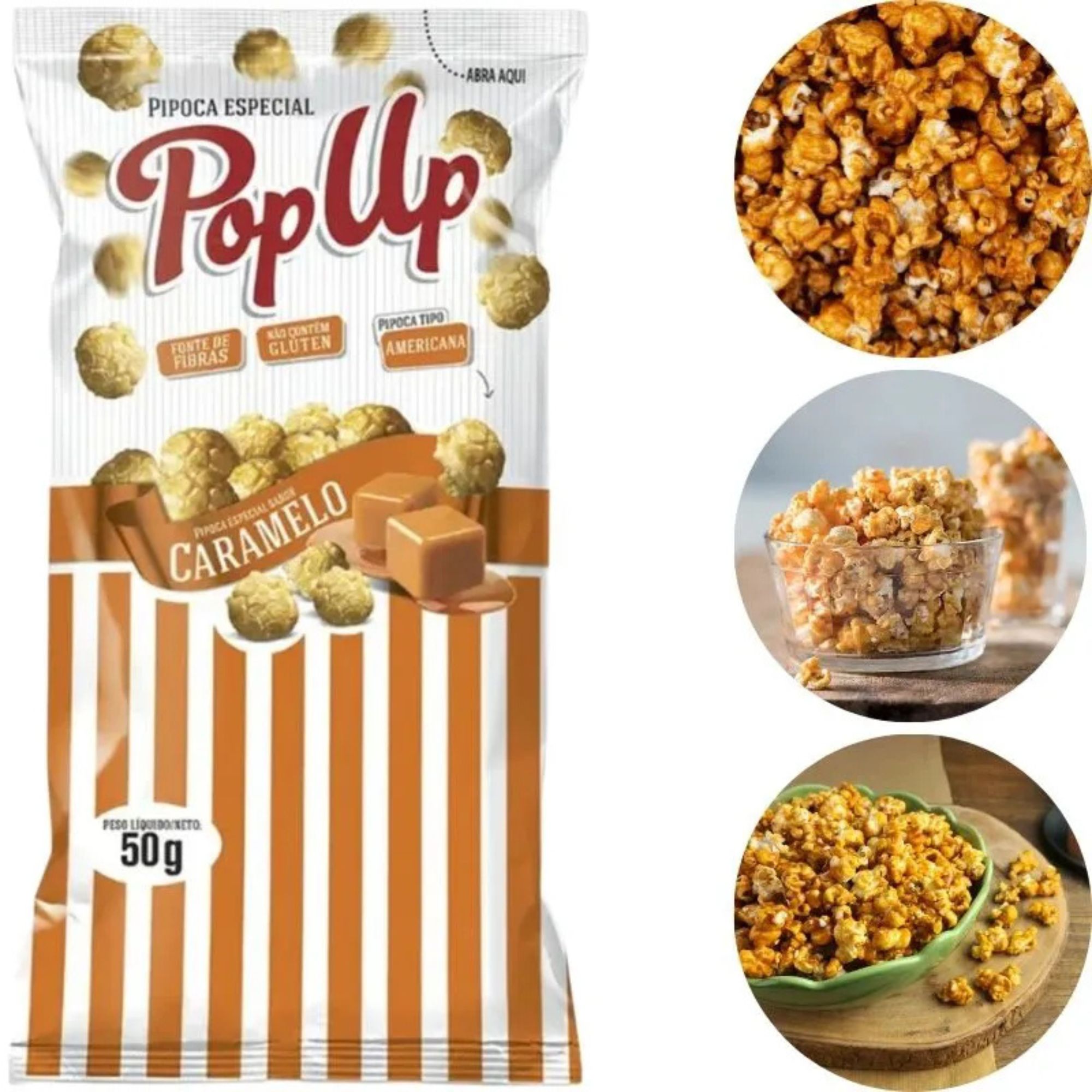 Pipoca Pop Up Sabor Caramelo 50g - PromoFarma