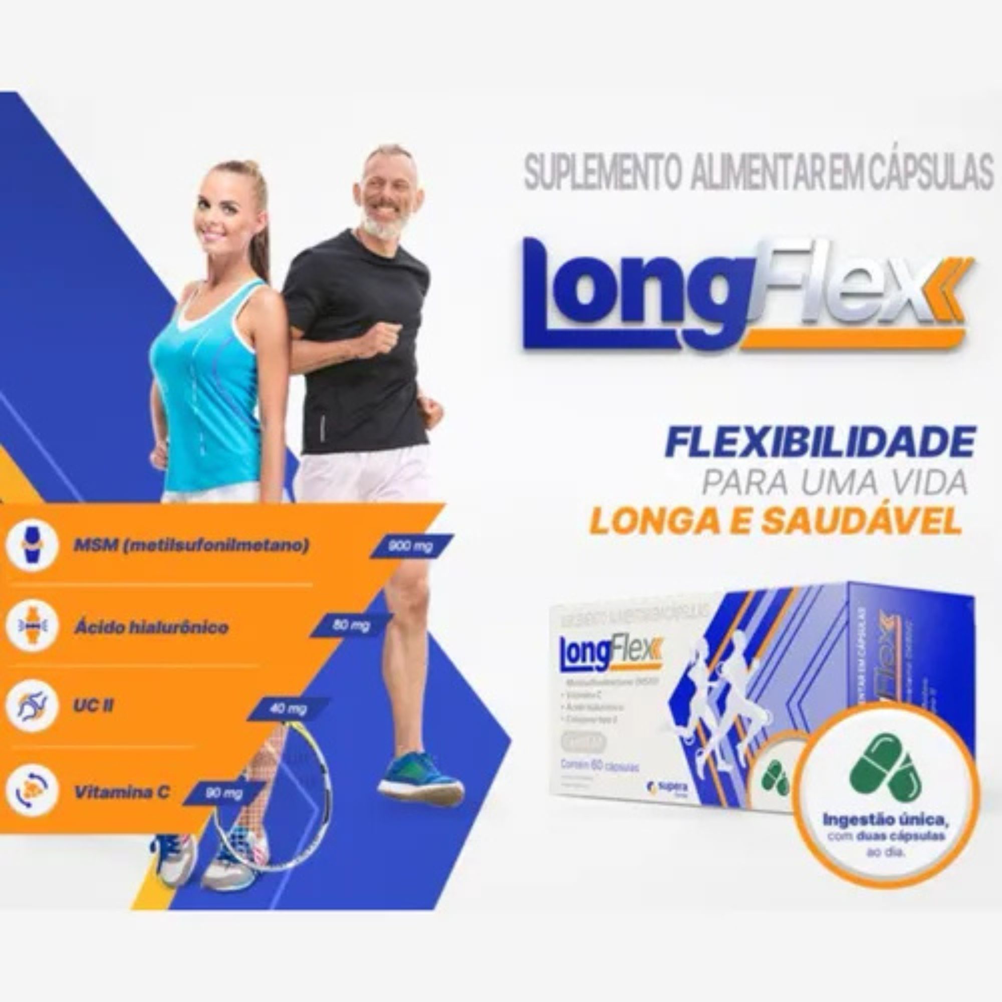 Suplemento Alimentar Longflex 60 Cápsulas - PromoFarma