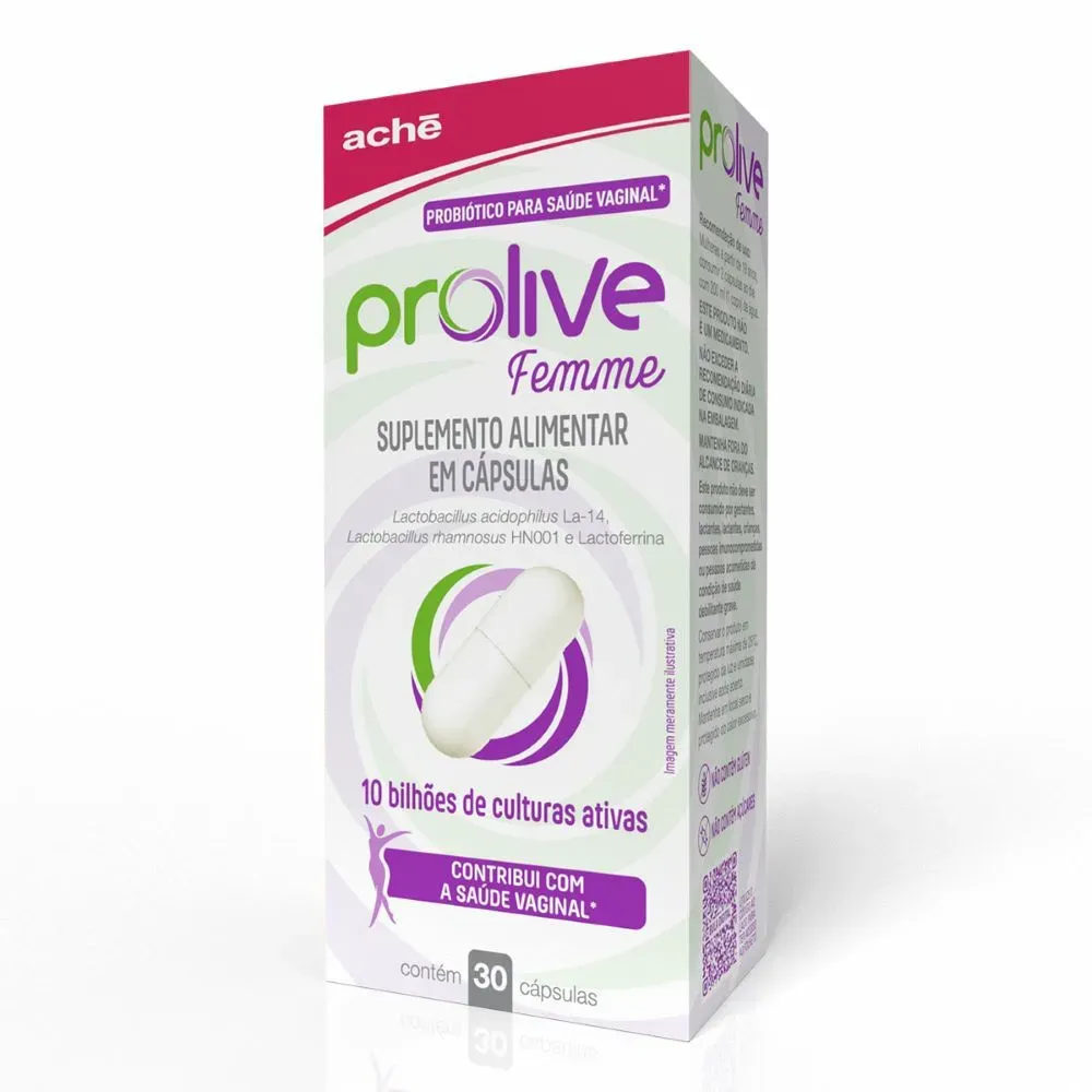Suplemento Alimentar Prolive Femme Probiótico 30 Cápsulas - PromoFarma
