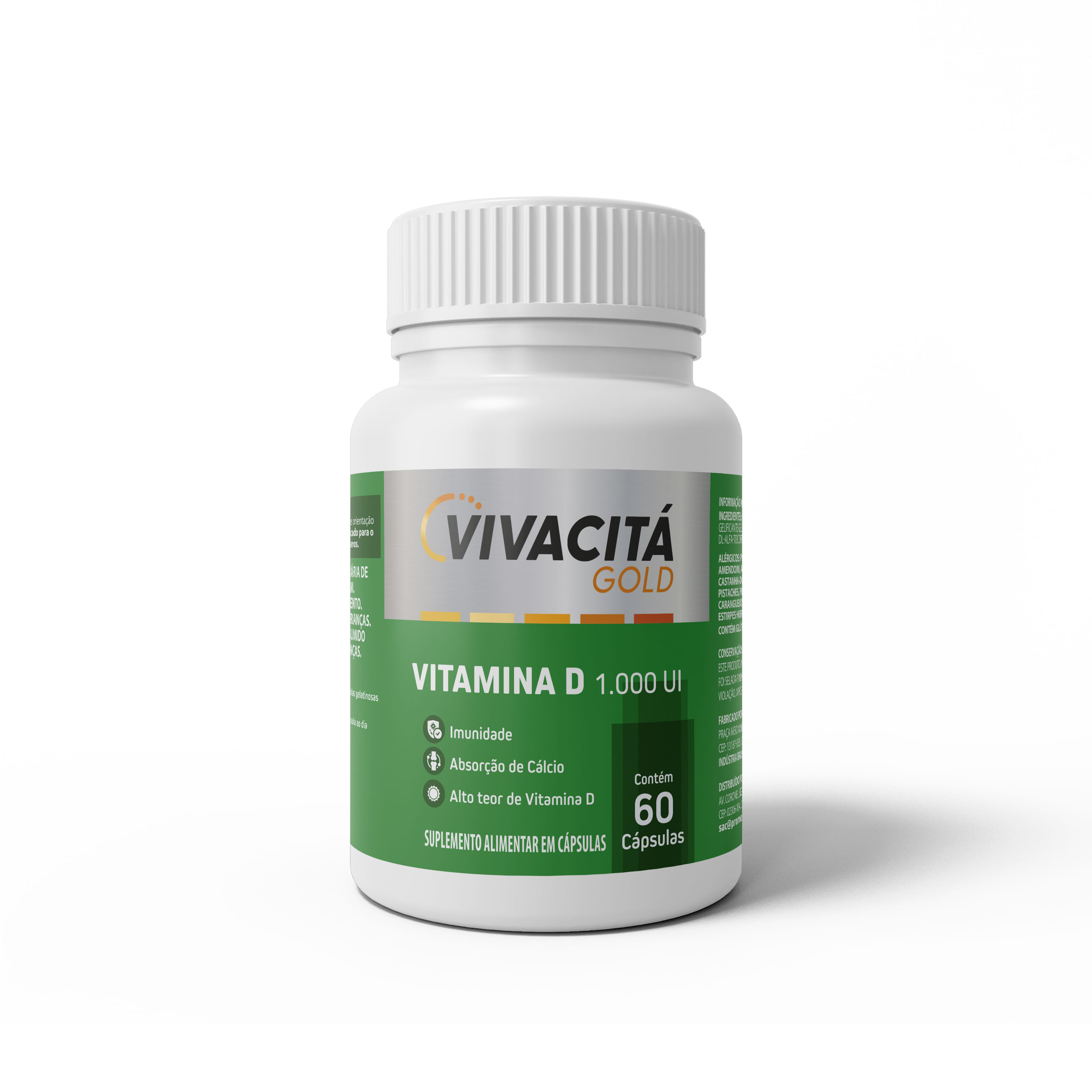 Vitamina D 1000UI Vivacitá Gold 60 Cápsulas - PromoFarma