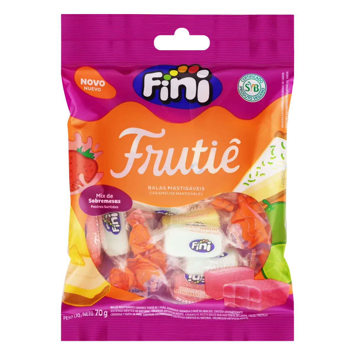 Bala Vegana Fini Frutiê Mix De Sobremesas 70g - PromoFarma