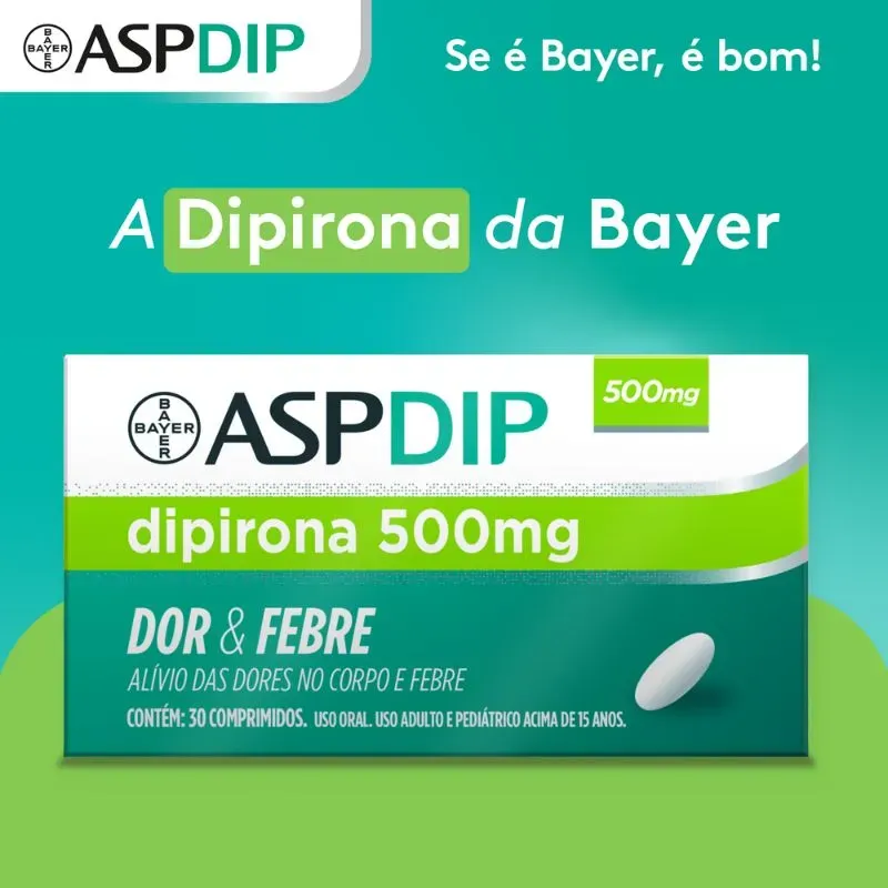 Aspdip Dipirona 500g 30 Comprimidos - PromoFarma